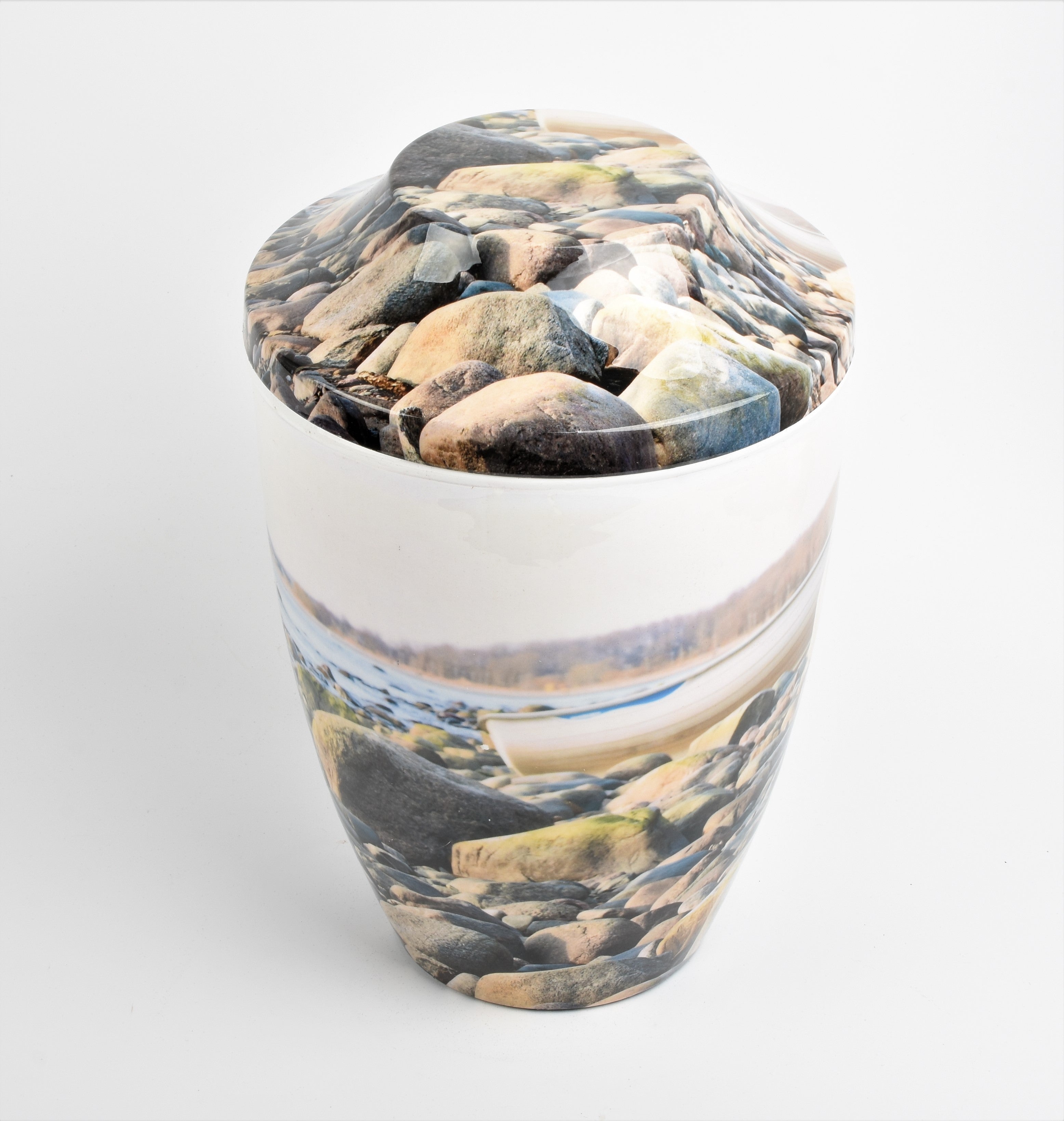 Iron Metal Cremation Urn Pebbles On Beach With Free Ashes Bag ...